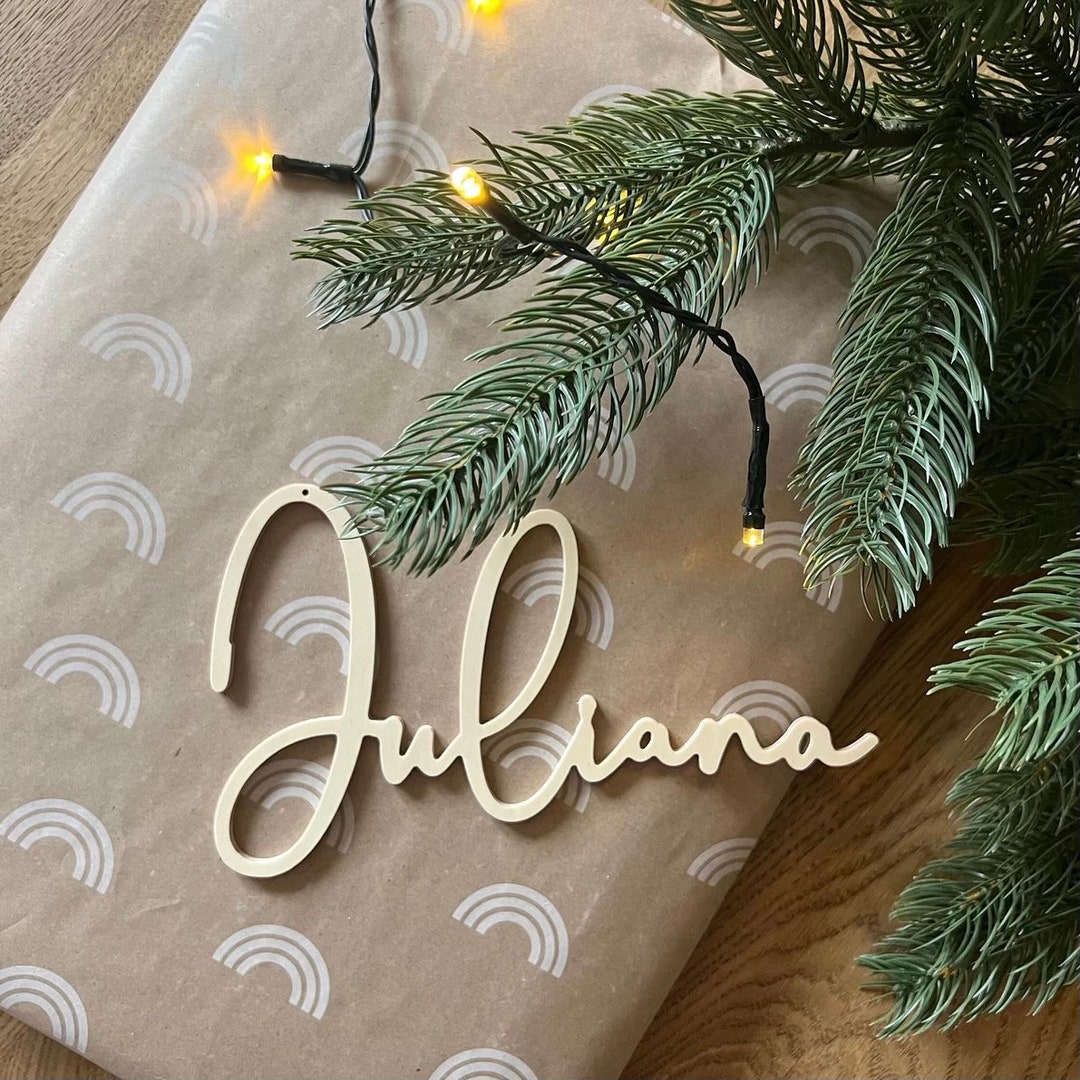Personalized Lettering name Made of Wood, Gift Tags for Christmas ...