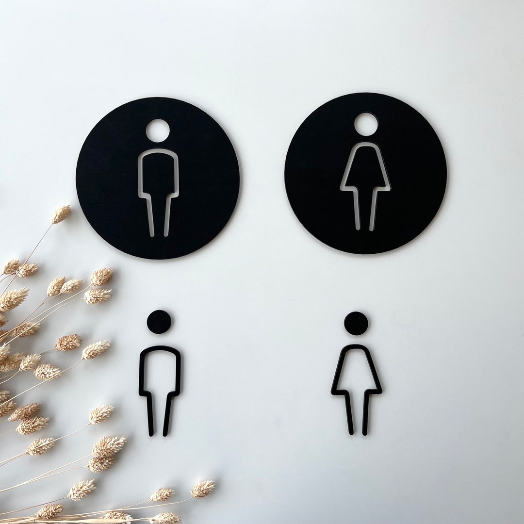 Modern Toilet Signs for Office and Home - Etsy