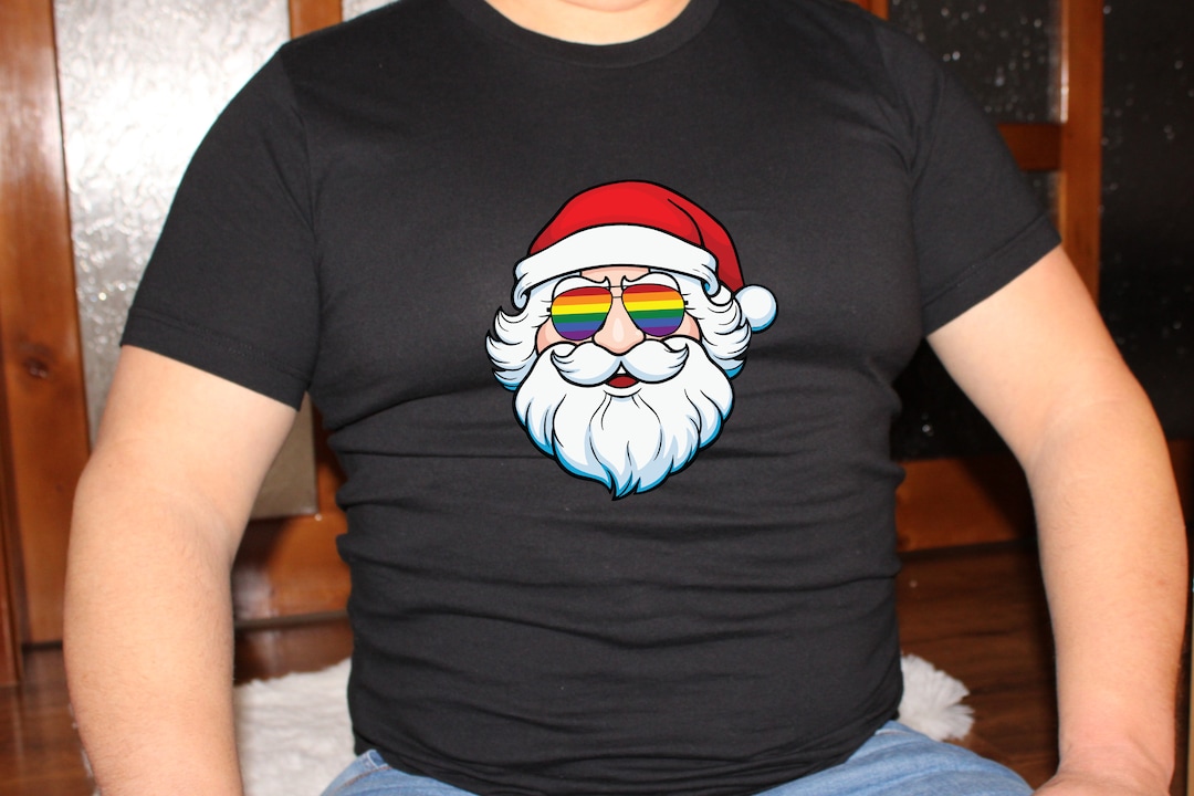 LGBTQ Pride Santa Claus Rainbow Aviator Unisex Jersey Short Sleeve Tee ...