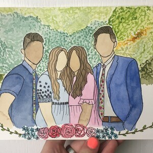 Faceless Watercolor Family Portraits - Etsy