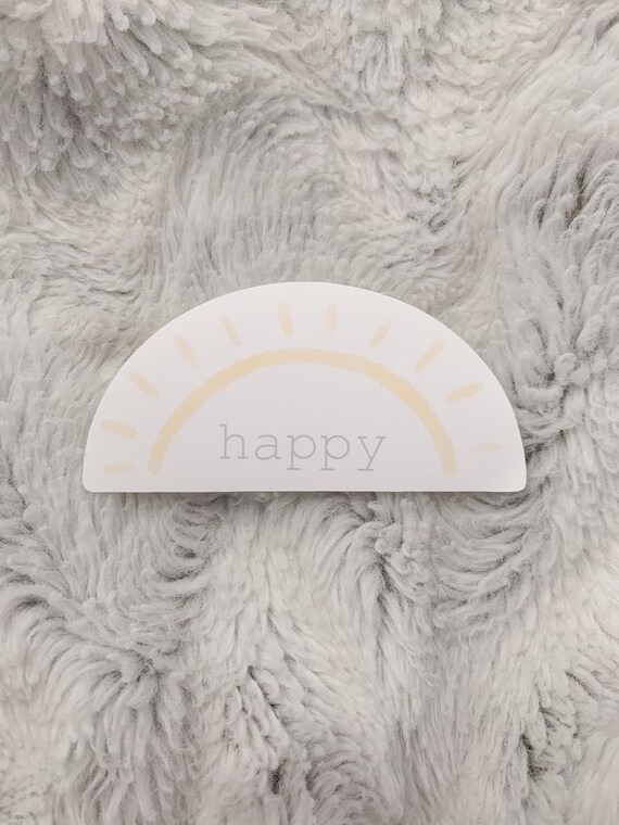 Happy Half Sun Sticker Waterproof/Weatherproof | Etsy