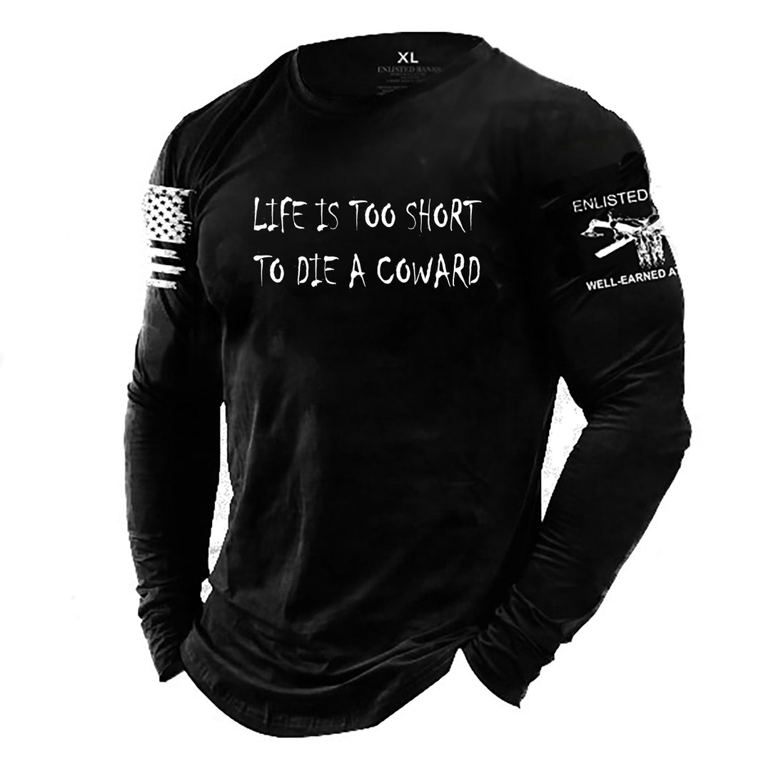 COWARD, Enlisted Ranks Graphic T-shirt, Long or Short Sleeve. Black - Etsy