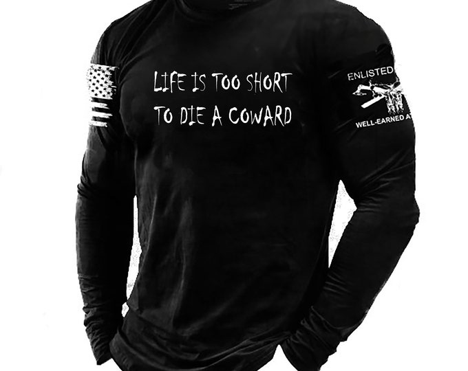 COWARD, Enlisted Ranks Graphic T-shirt, Long or Short Sleeve. Black - Etsy