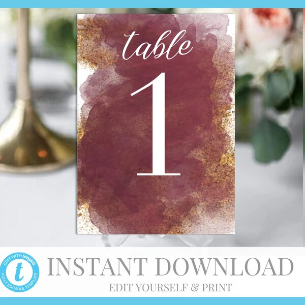 Maroon Table Numbers - Etsy