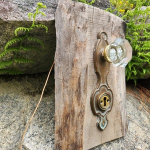 Upcycled Vintage Antique Door Knob & Back Plate/escutcheon Coat, Purse, Scarf Rack, Wall Art ...