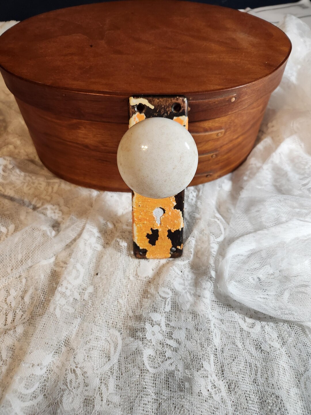 Upcycled Vintage Antique Door Knob & Back Plate/escutcheon _curtain Tie ...