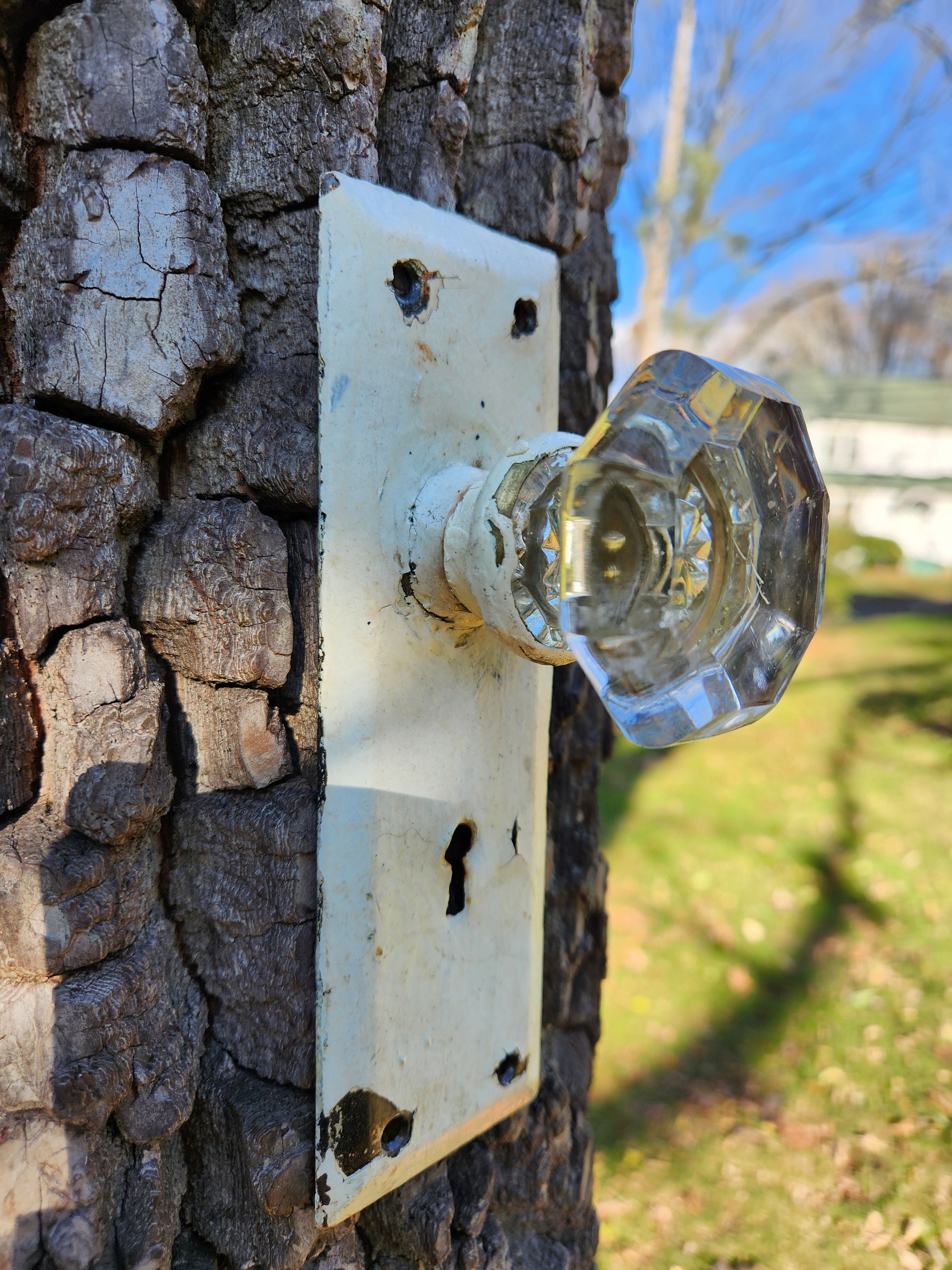 Upcycled Vintage Antique Door Knob & Back Plate/escutcheon _curtain Tie Back_coat, Purse, Scarf ...