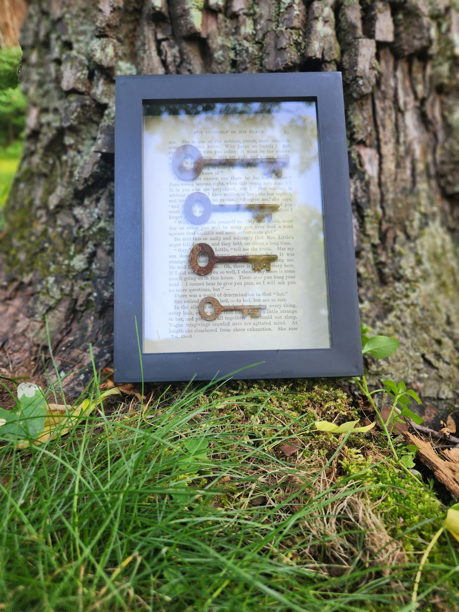 Picture Frame Skeleton Key, Shadowbox Wall Art, Unique Gift, Vintage ...