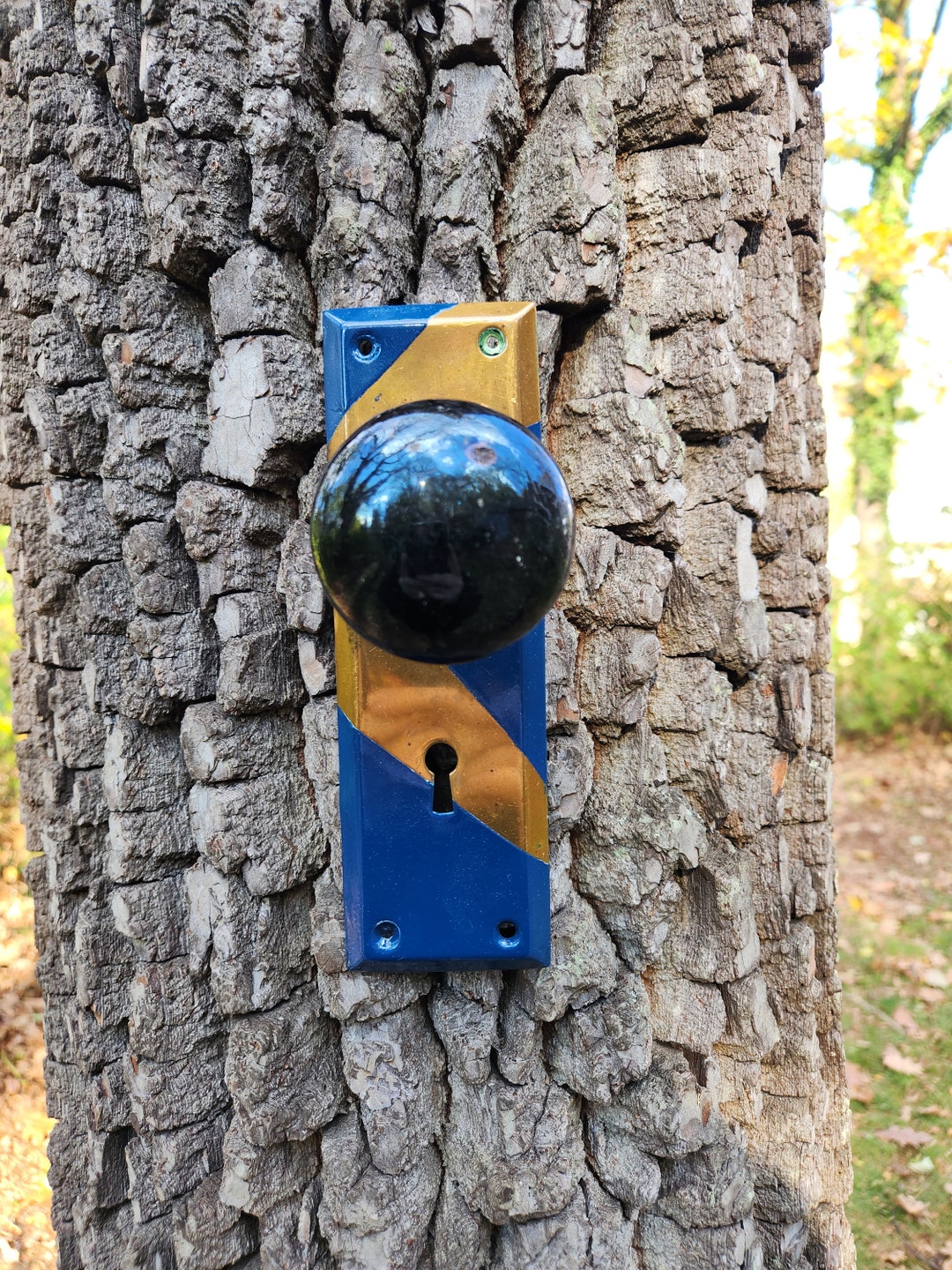 Upcycled Vintage Antique Door Knob & Back Plate/escutcheon _curtain Tie ...