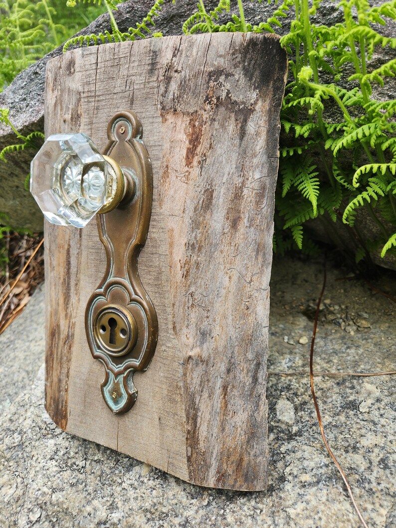 Upcycled Vintage Antique Door Knob & Back Plate/escutcheon Coat, Purse, Scarf Rack, Wall Art ...