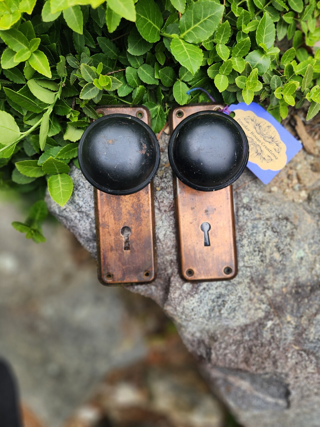 Pair Upcycled Vintage Antique Door Knob & Back Plate/escutcheon _curtain Tie Back_coat, Purse ...