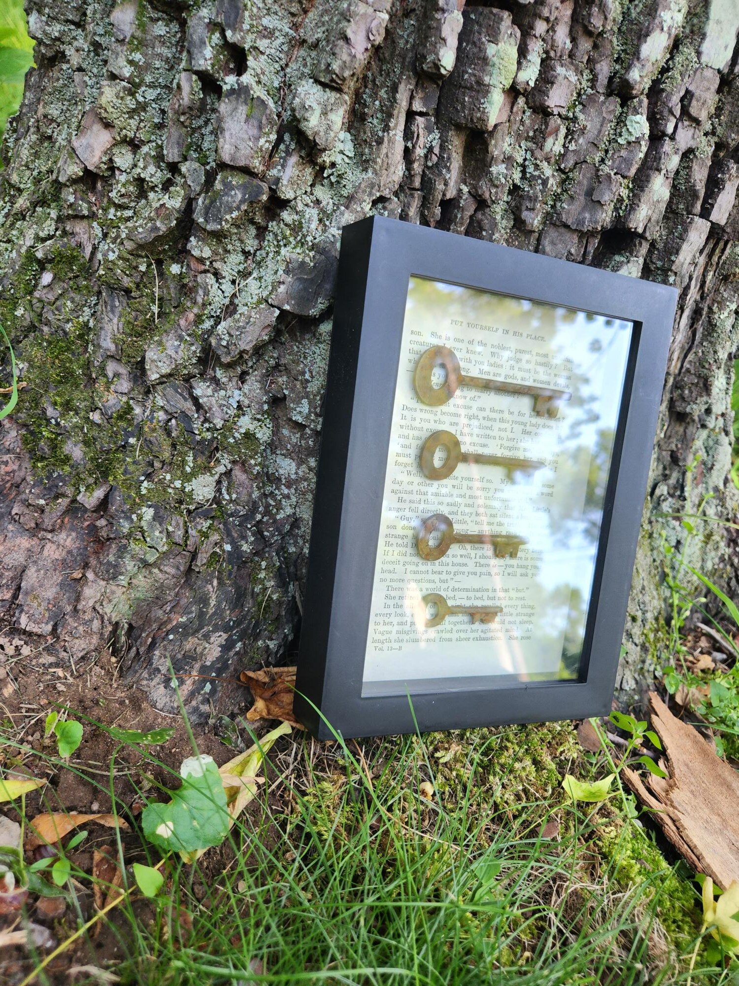 Picture Frame Skeleton Key, Shadowbox Wall Art, Unique Gift, Vintage ...