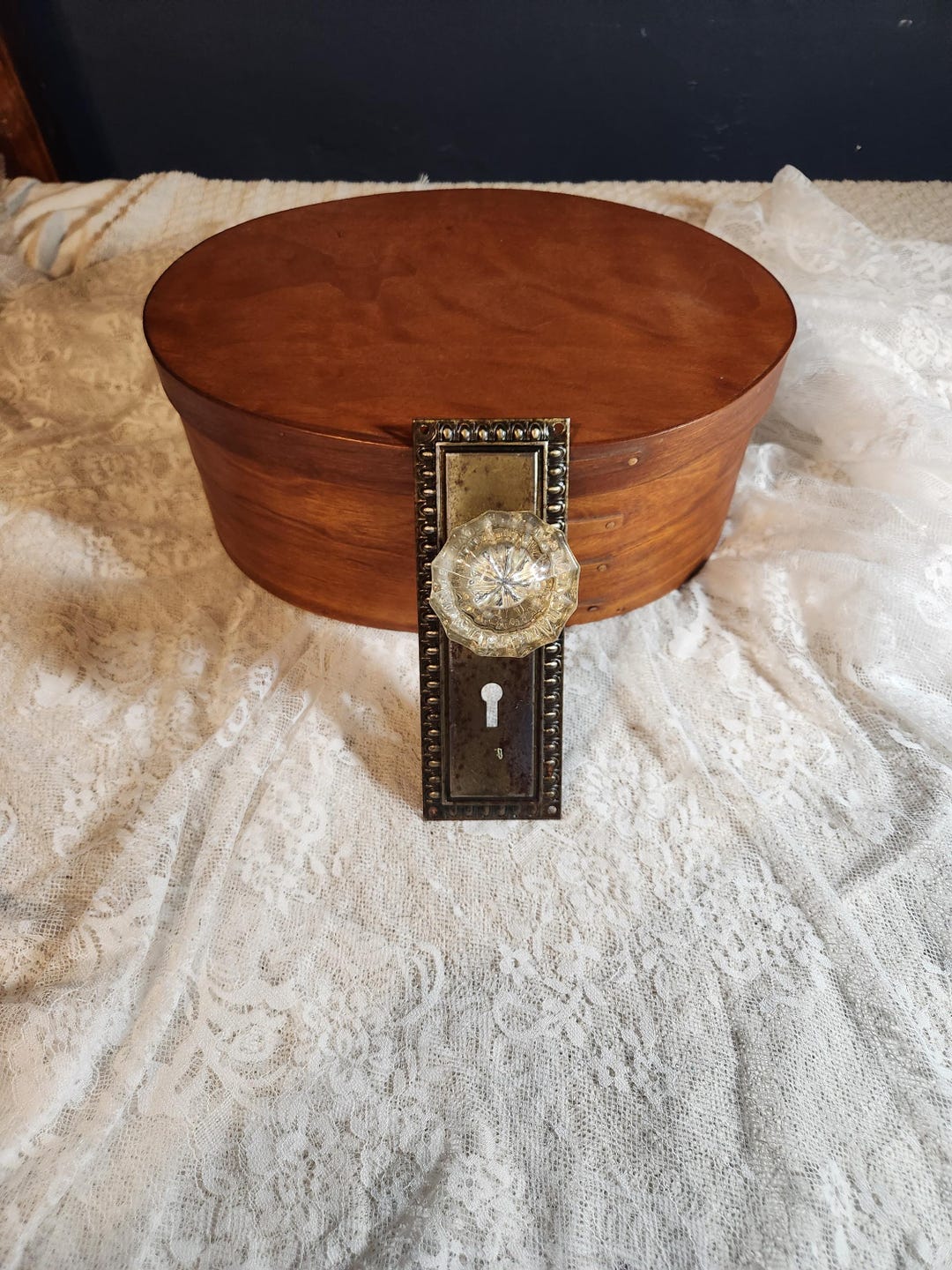 Upcycled Vintage Antique Door Knob & Back Plate/escutcheon _curtain Tie ...
