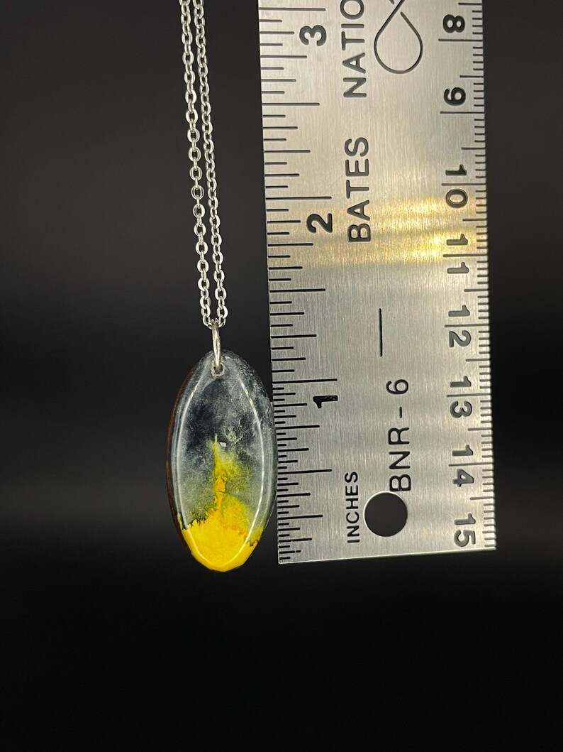 Handcrafted Indigo & Yellow Watercolor Pendant Necklace - Etsy