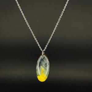 Handcrafted Indigo & Yellow Watercolor Pendant Necklace - Etsy