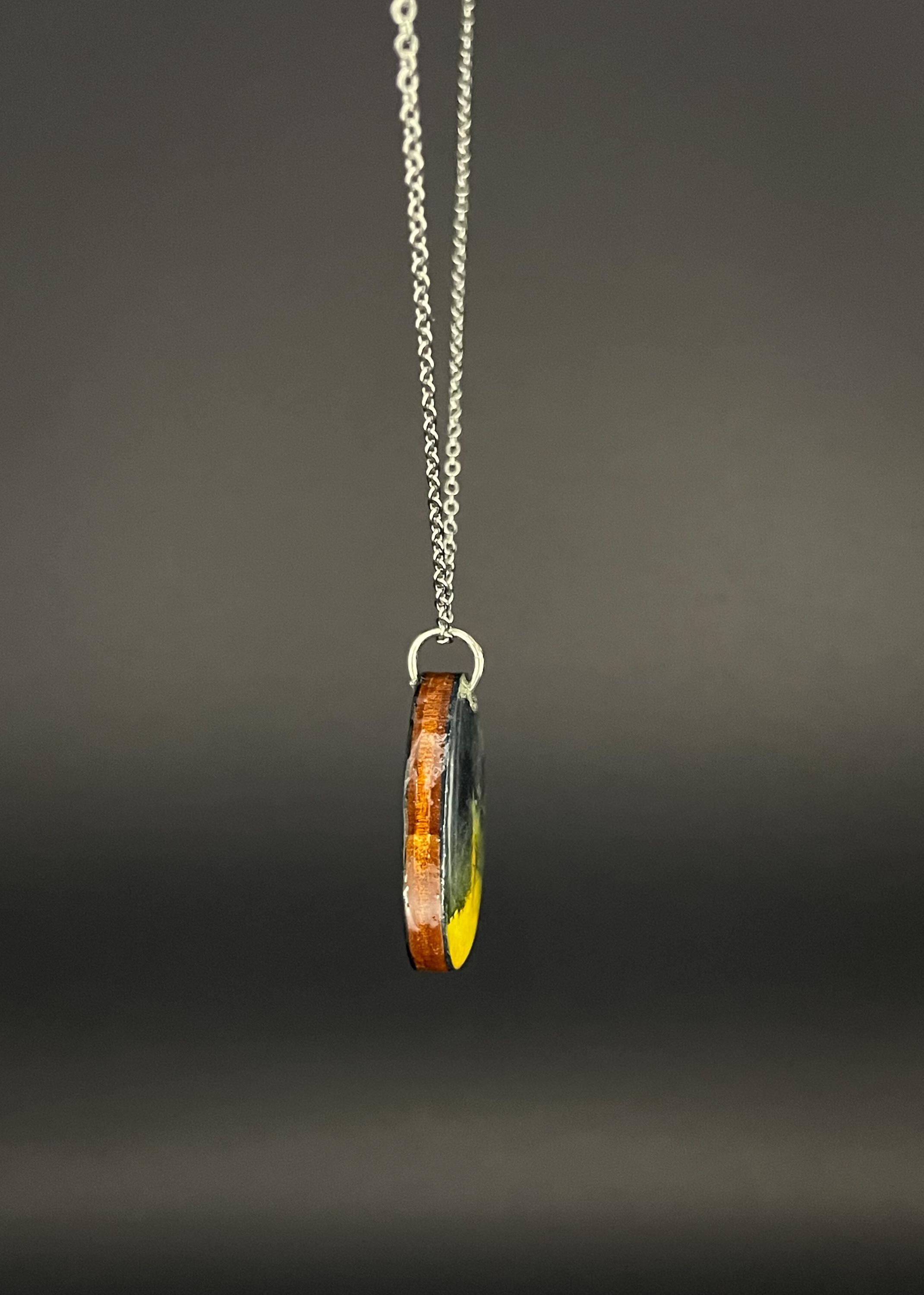 Handcrafted Indigo & Yellow Watercolor Pendant Necklace - Etsy