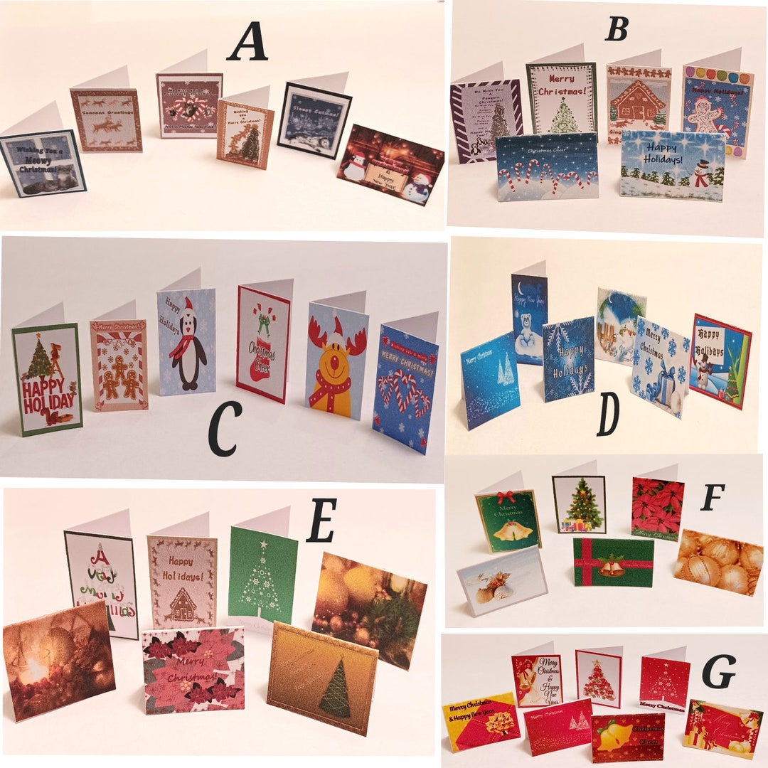 Dollhouse Miniature Christmas Cards / Doll House Decorations - Etsy