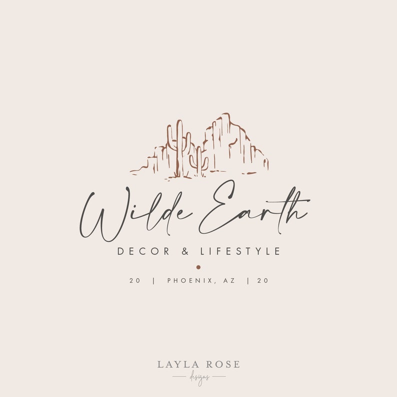 Ranch Logo Mountain Logo Desert Logo Farm Branding Cactus - Etsy