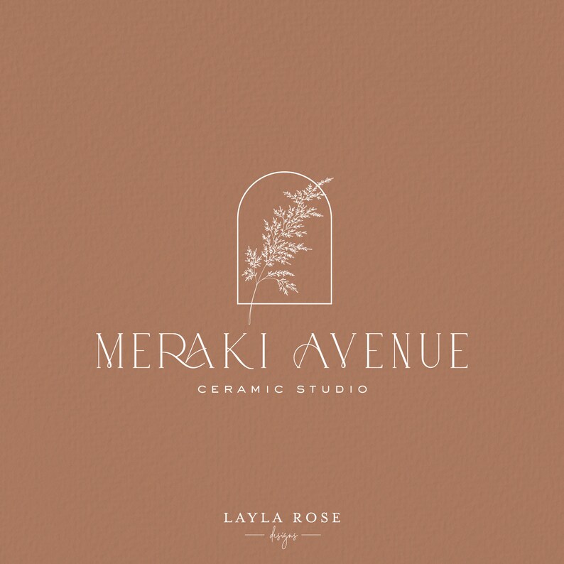 Ceramic Logo, Leaf Logo, Fern Logo, Pampas Logo, Earthy Logo, Organic ...