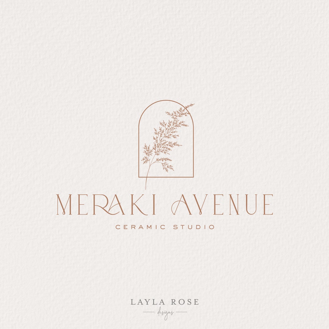 Ceramic Logo, Leaf Logo, Fern Logo, Pampas Logo, Earthy Logo, Organic ...