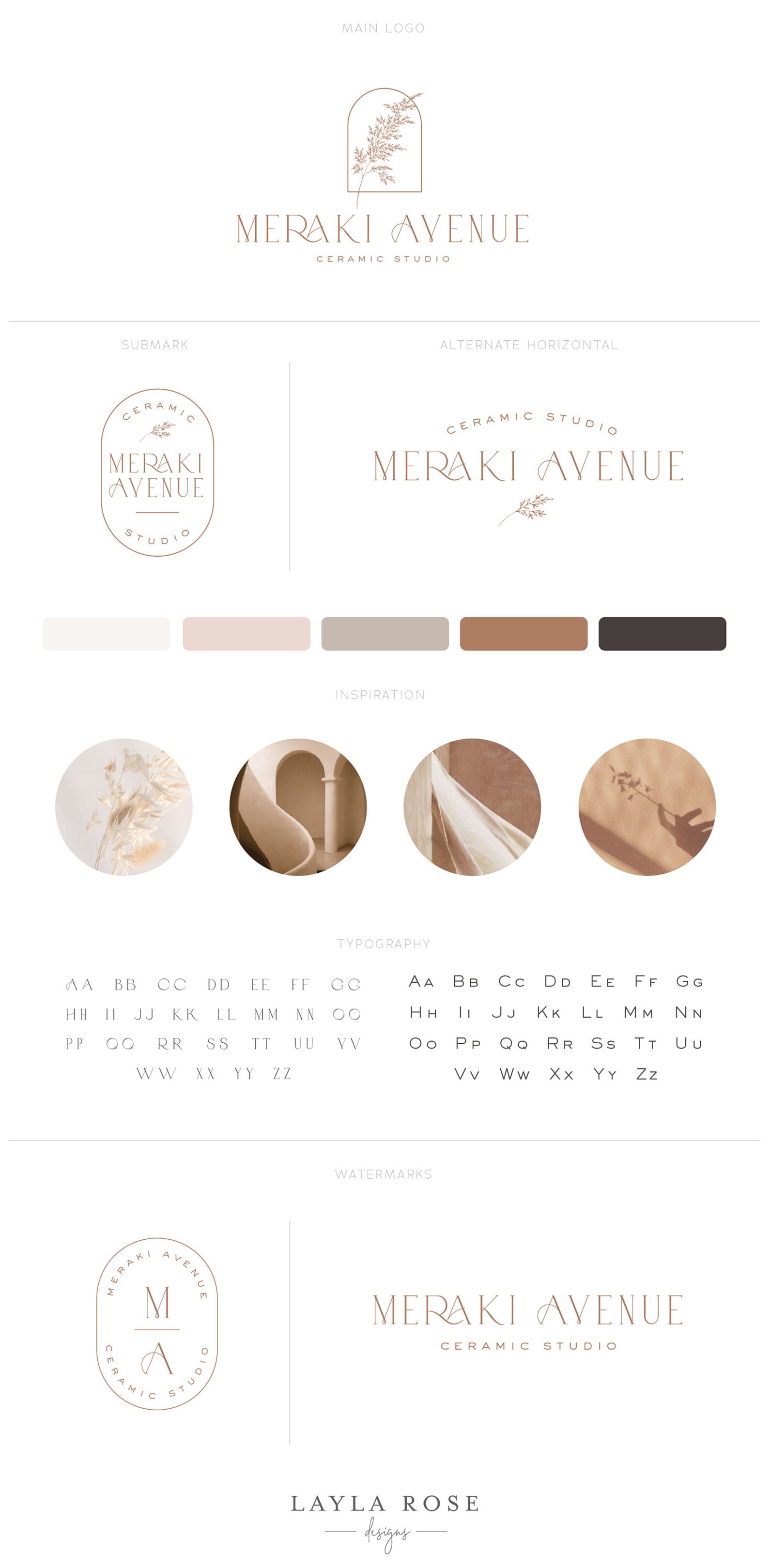 Ceramic Logo, Leaf Logo, Fern Logo, Pampas Logo, Earthy Logo, Organic ...
