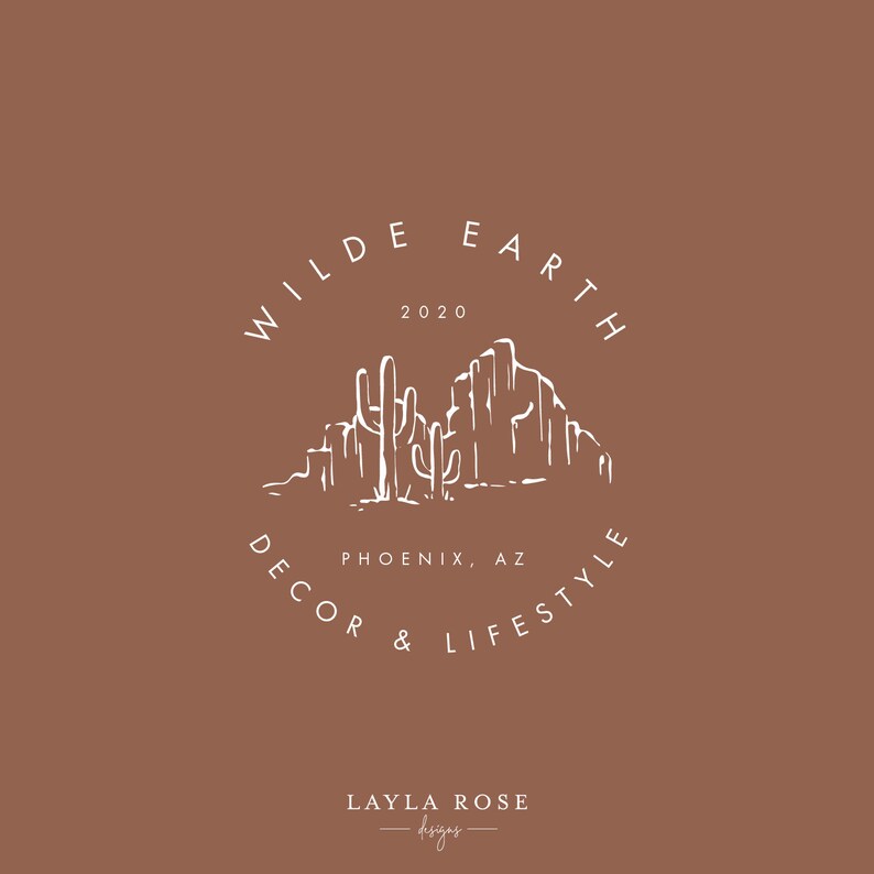 Ranch Logo Mountain Logo Desert Logo Farm Branding Cactus - Etsy