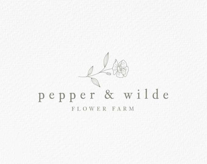 Flower Farm Logo, Floral Logo, Wildflower Farm Logo, Florist Logo, Farm ...