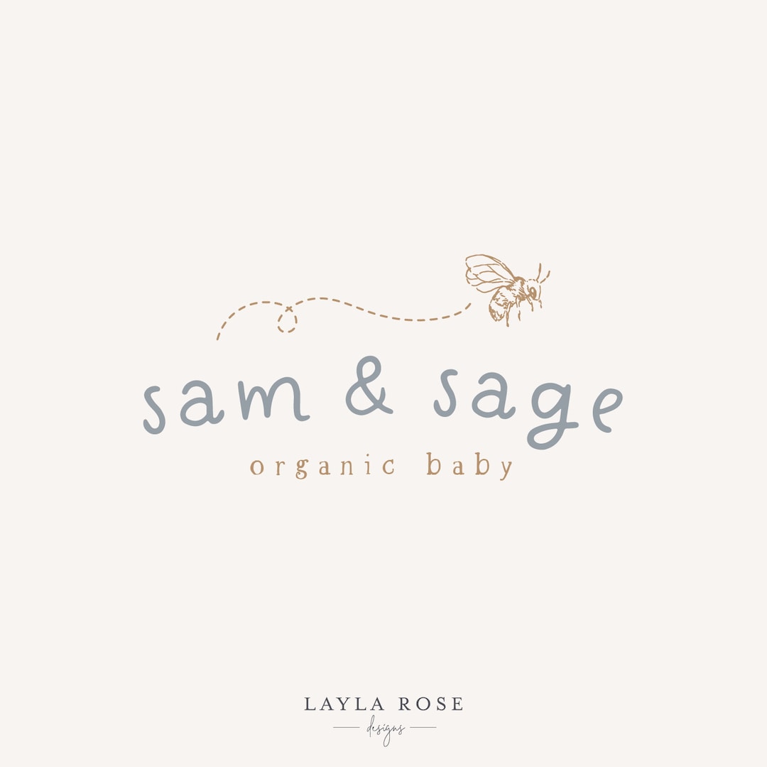 Baby Bee Logo, Kids Clothes Logo, Logo Design, Kids Logo, Bee Logo ...