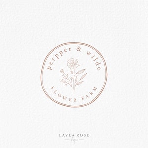 Flower Farm Logo, Floral Logo, Wildflower Farm Logo, Florist Logo, Farm ...
