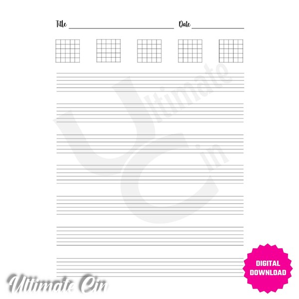 Blank Guitar Tab Sheet - Etsy