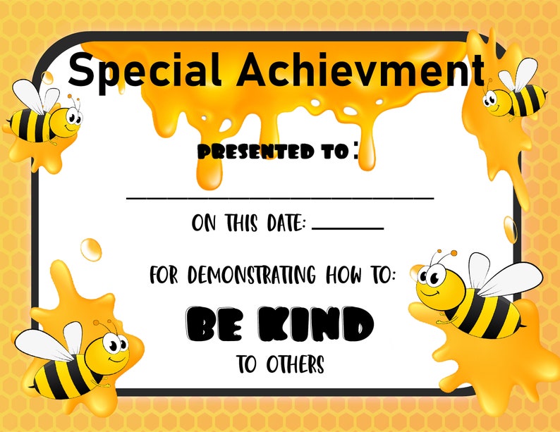 Be Kind to Others Award, Certificate, Teachers, Students, Sunday School ...