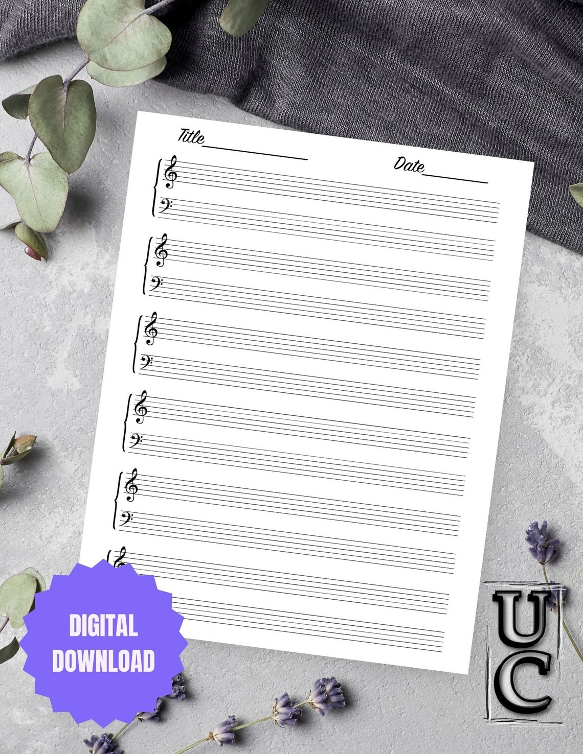 Blank Piano Sheet Music, Song Writers, Musicians, Digital Download ...
