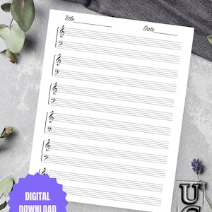 Blank Piano Sheet Music, Song Writers, Musicians, Digital Download ...