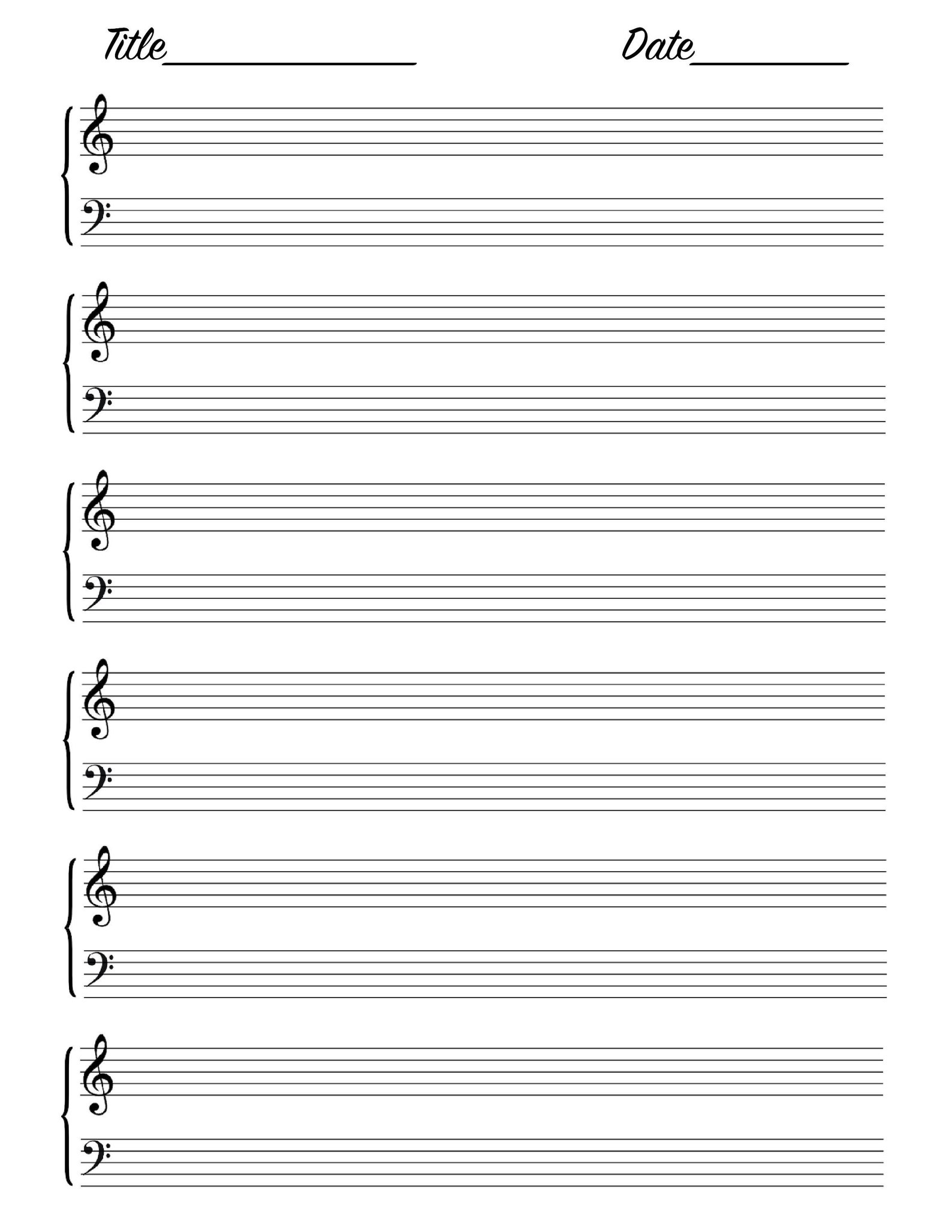 Blank Piano Sheet Music, Song Writers, Musicians, Digital Download ...