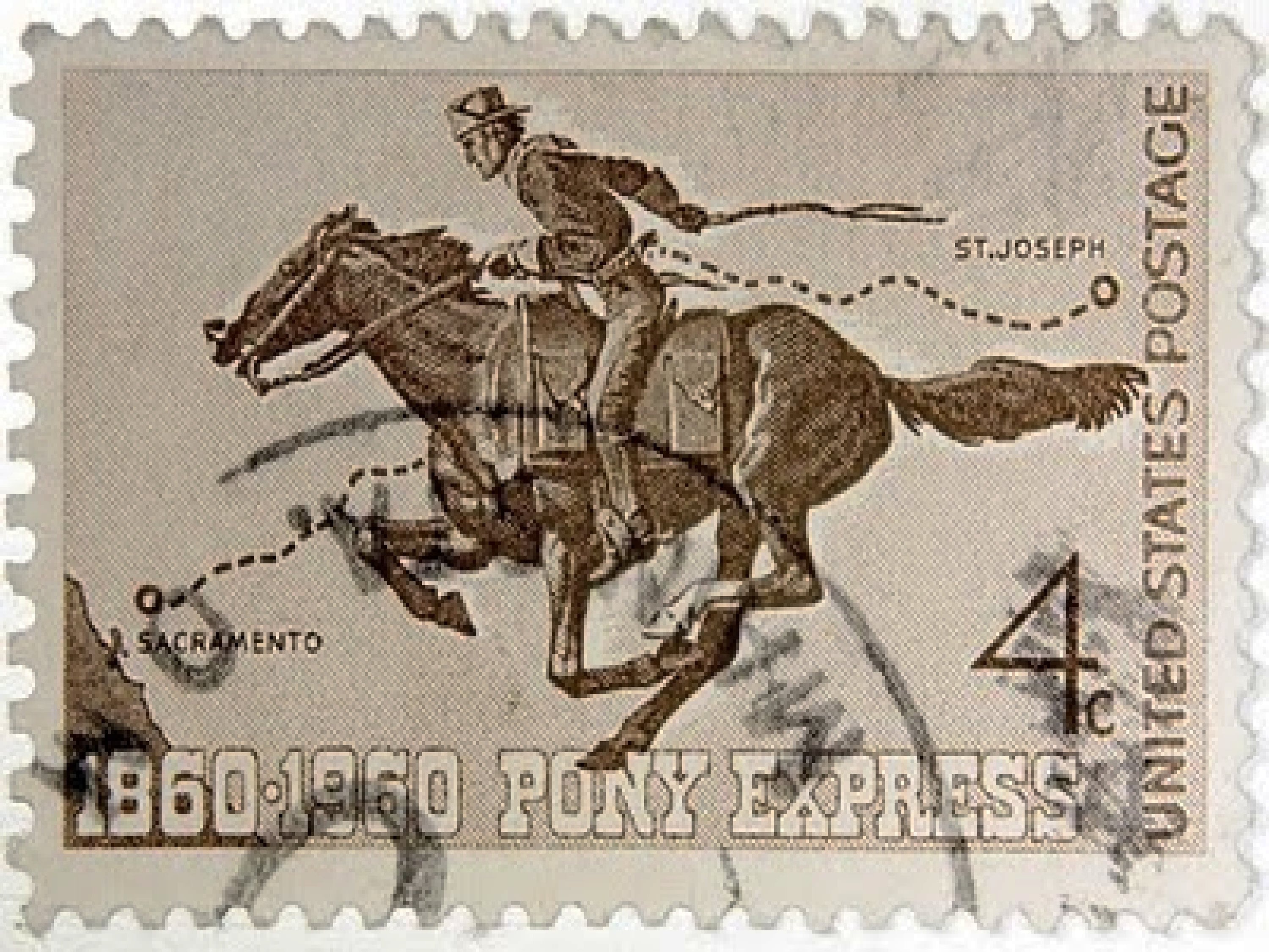 Pony Express Postal Stamp Digital Wall Art, US History, USPS, Instant ...