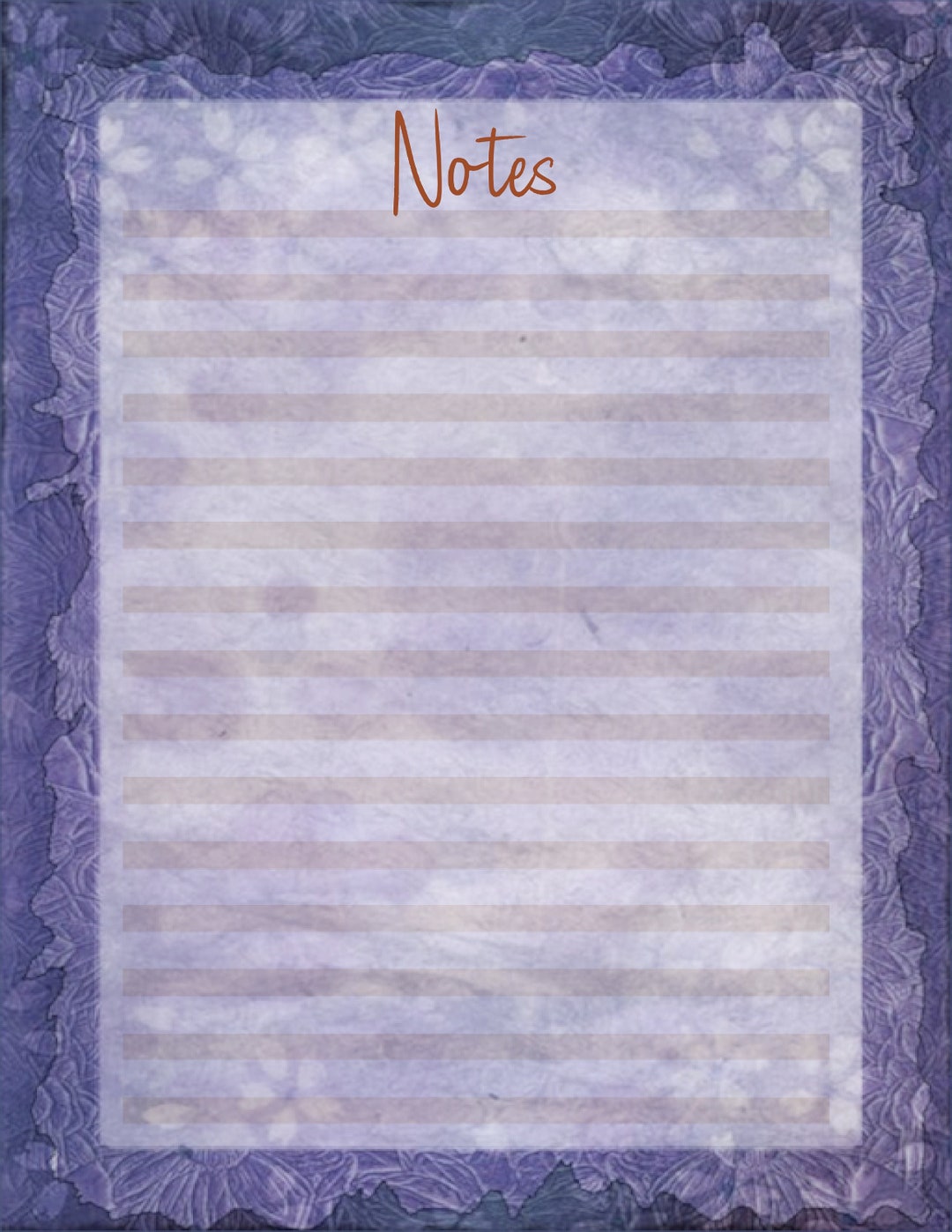 Vintage Floral Border Notes Digital Product Instant Download 2 Colors ...