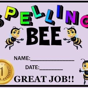 Pack of 3 Spelling Bee Awards, 1st, 2nd, 3rd, Fun and Educational ...