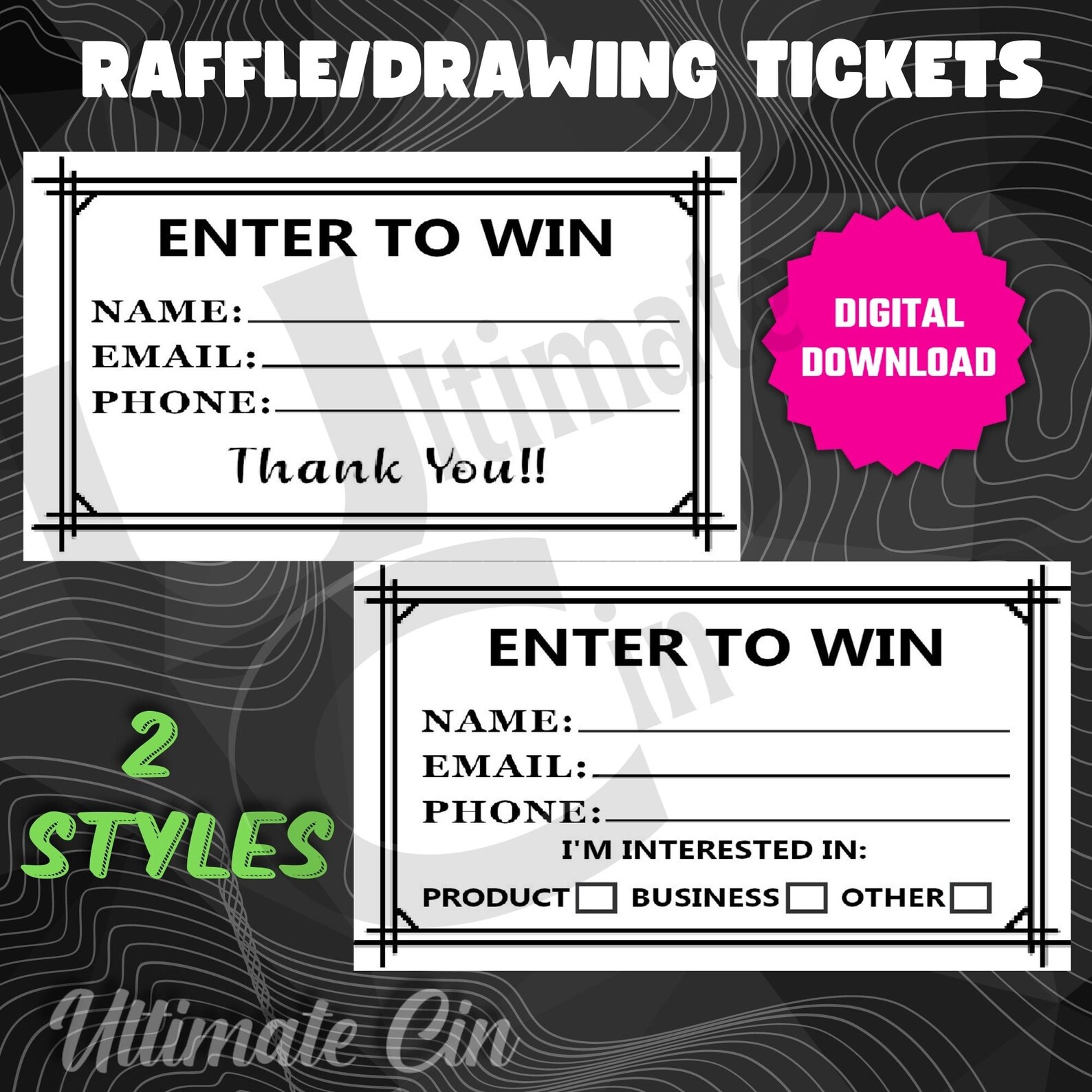 Generic, Printable Raffle Tickets, Promote, Door Prize, Enter to Win ...