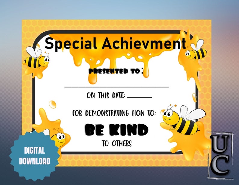 Be Kind to Others Award, Certificate, Teachers, Students, Sunday School ...