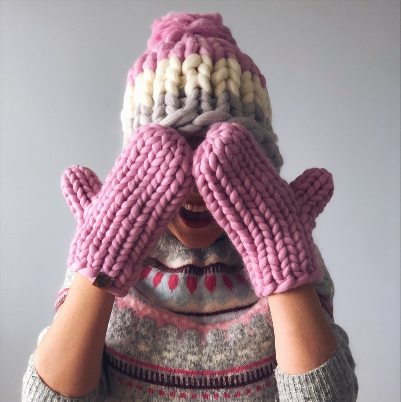 Super Chunky Mittens PATTERN, Extreme Knit Mittens Pattern, Warm Winter ...