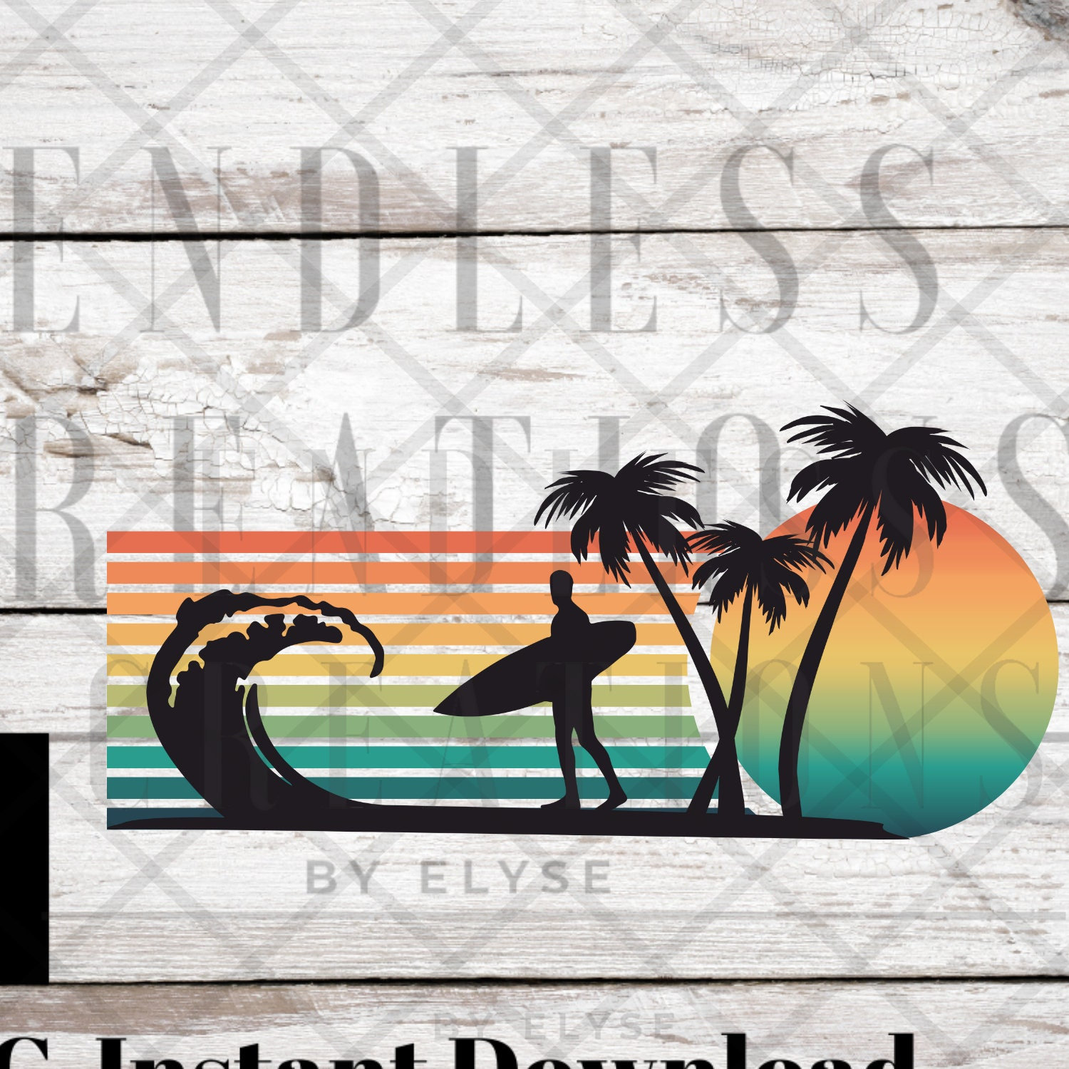 Vintage Surf Sunset