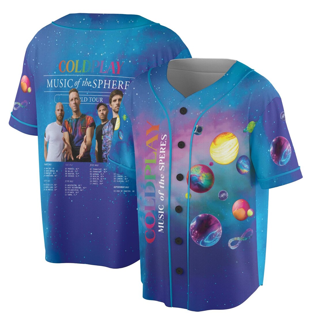 Coldplay Music of the Spheres 2025 Tour Jersey, Vintage Style Tee ...
