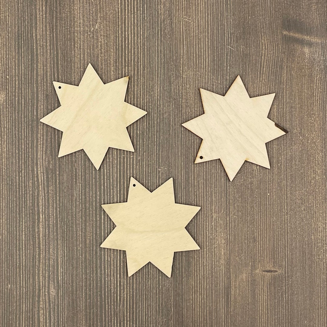 DIY Christmas Star Decoration: Laser Cut Wooden Craft Shapes - Etsy