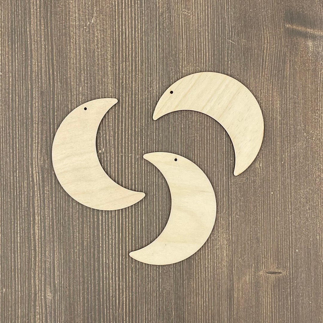 Moon Laser Cut Shape, DIY Lunar Decoration, Wooden Craft Shape for ...