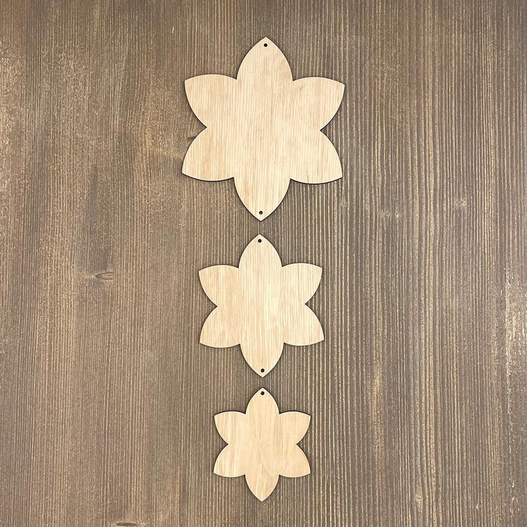 Wood Mandala Flower Kit: DIY Dot Crafts, Uncolored Shapes - Etsy