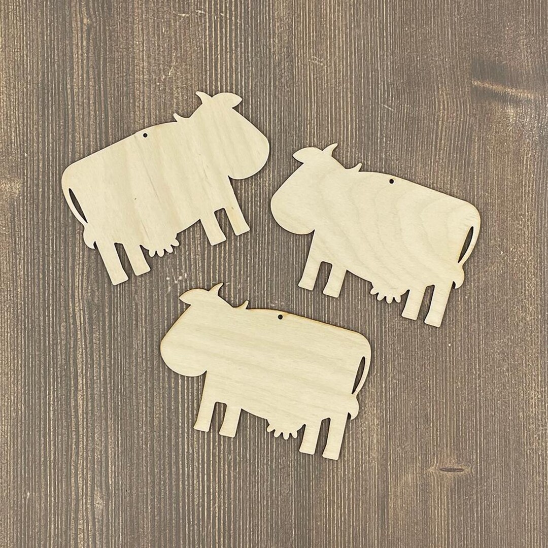COW Wooden Shapes Set, Cow Lover, Laser Cut Outs Pet for Crafts, Hang ...
