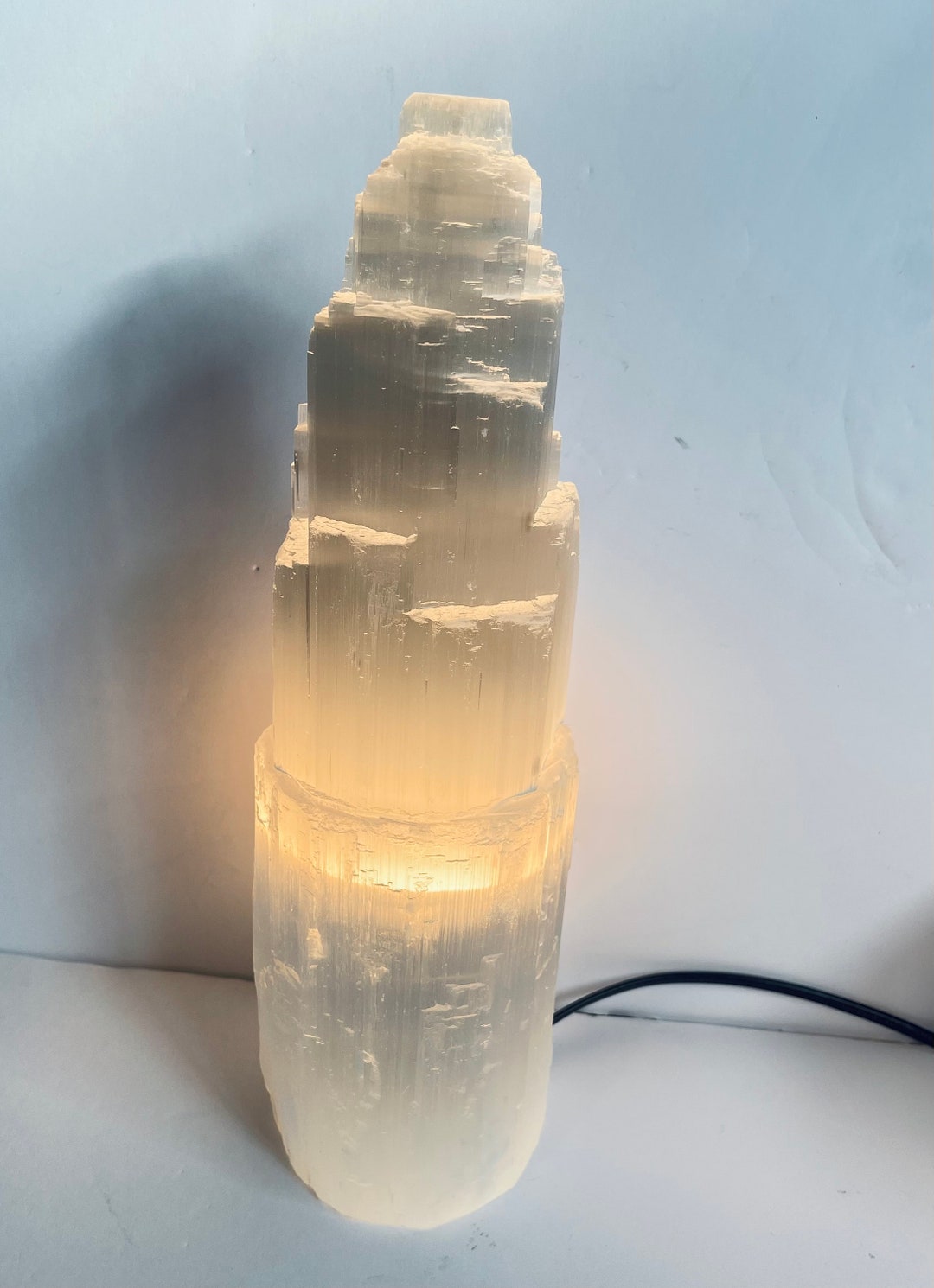 Selenite Crystal Tower Lamp Large 30cm X 1 SN012 - Etsy