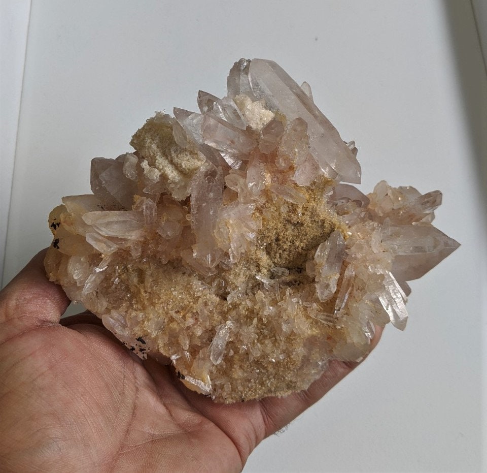 Pink Himalayan Quartz with Chlorite inclusion Cluster Natural | Etsy
