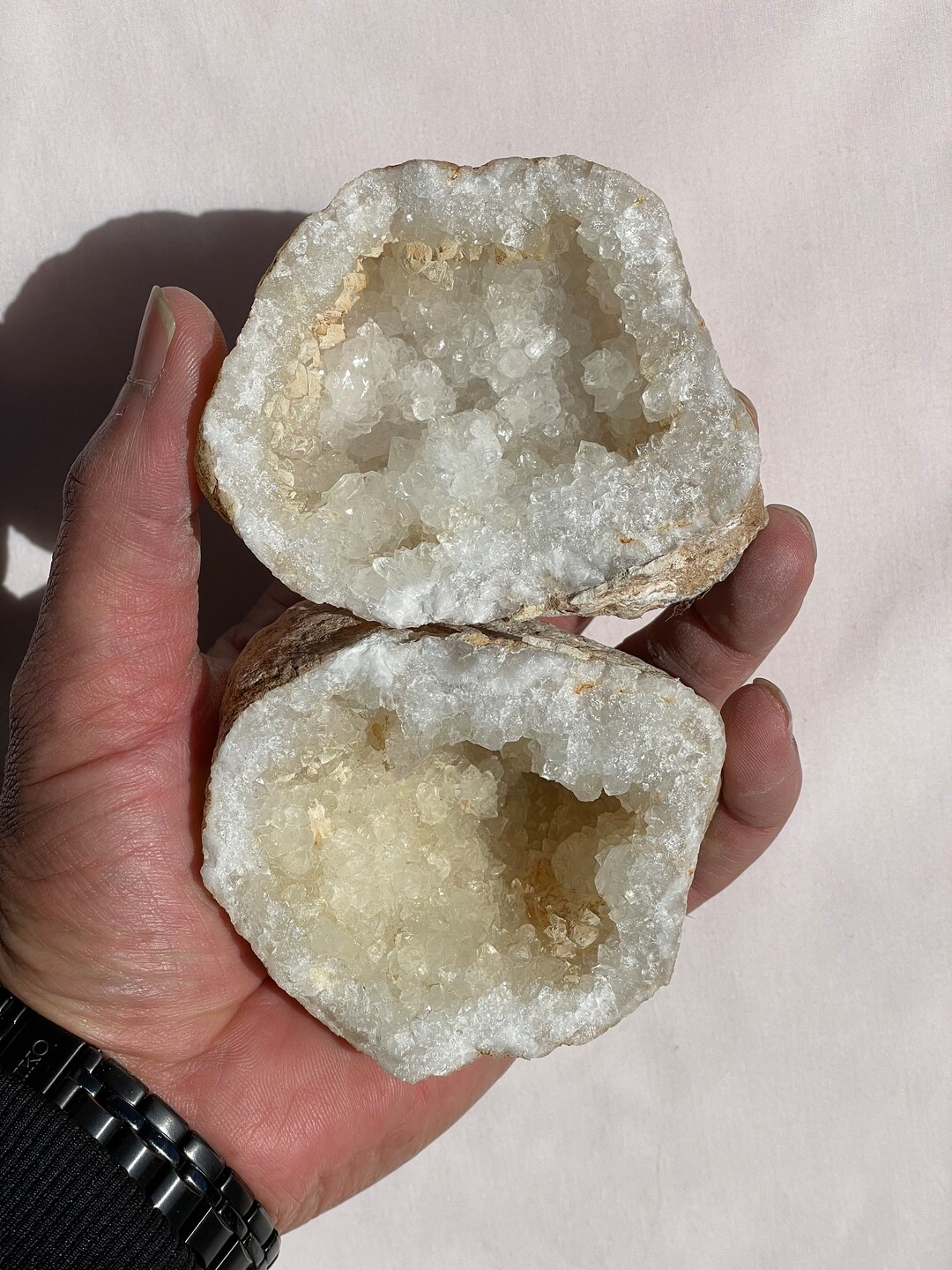 Moroccan Quartz Geode Pair Natural 90mm QG040 - Etsy