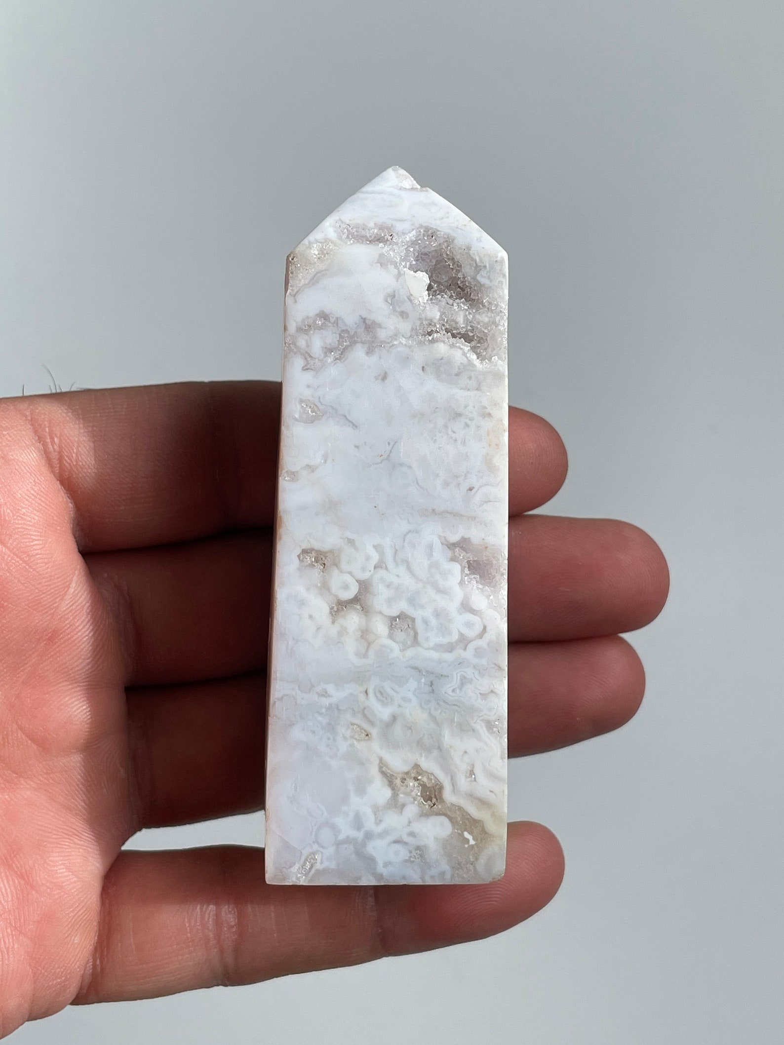 Druzy White Agate Tower High Grade T164 - Etsy